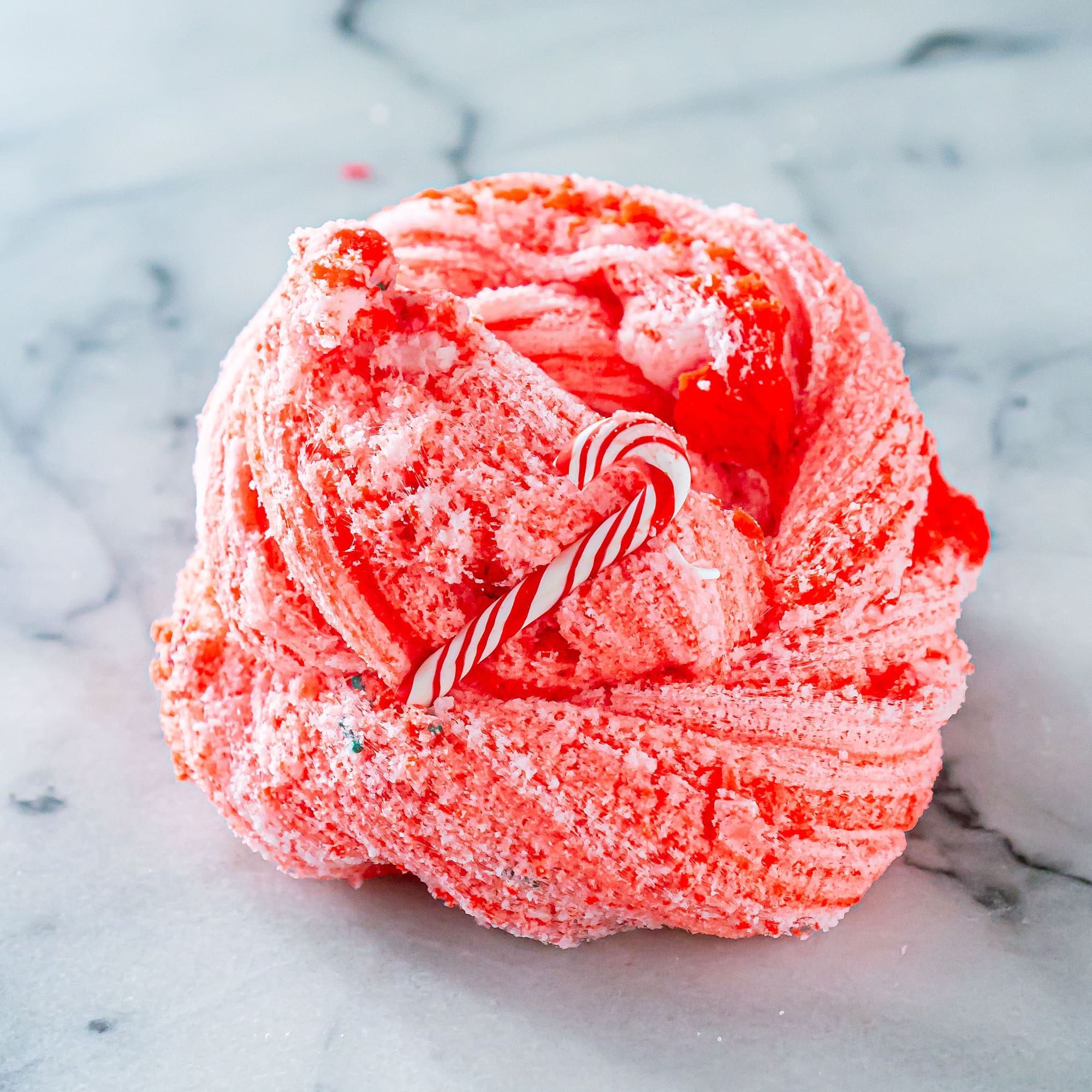 Candy Cane Fluff Slime - Sea Dragon Slimes Shop