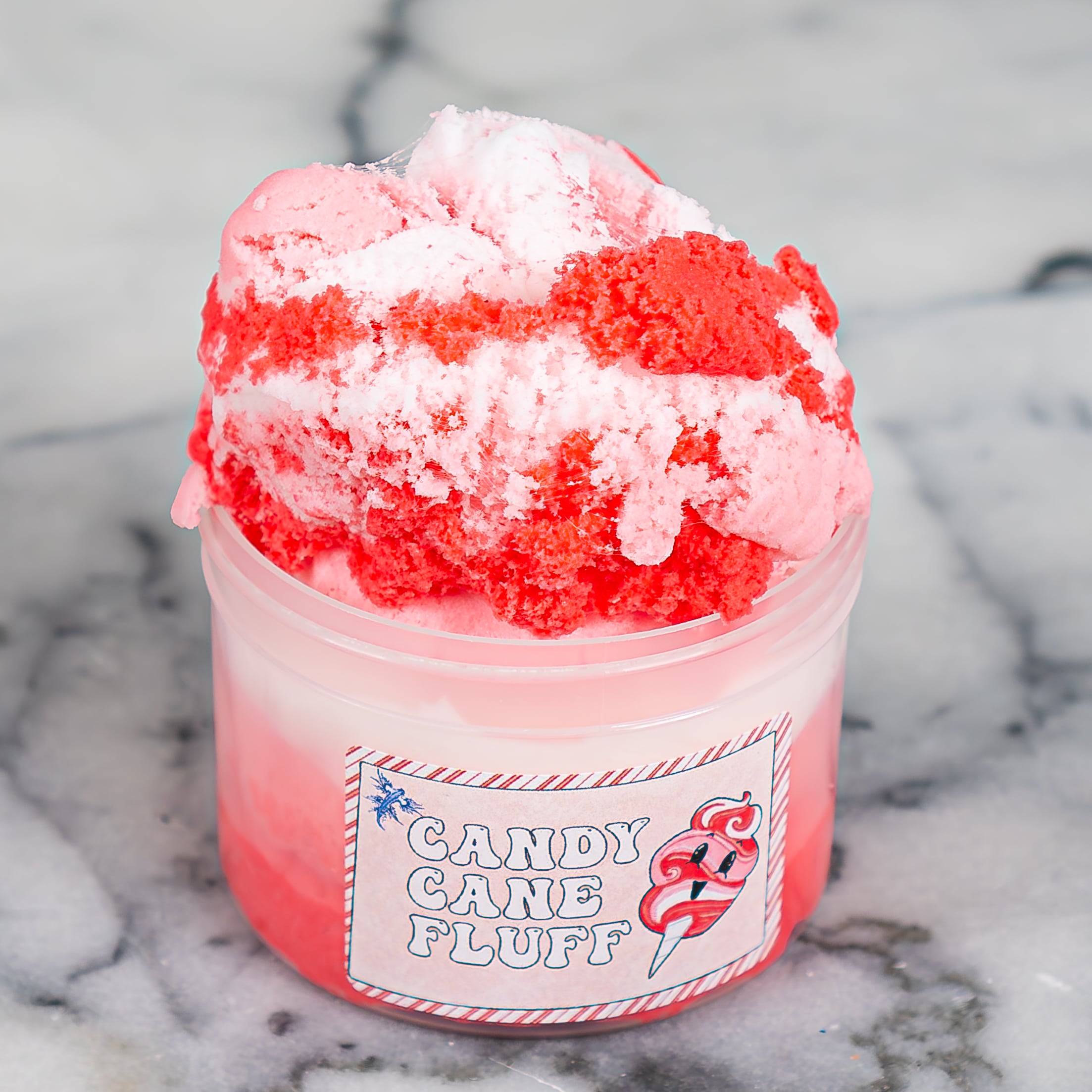Candy Cane Fluff Slime - Sea Dragon Slimes Shop